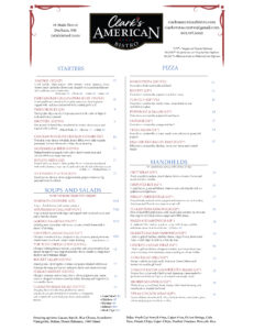 Menus – Clarks American Bistro