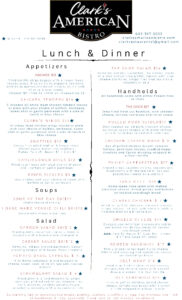 Menus – Clarks American Bistro